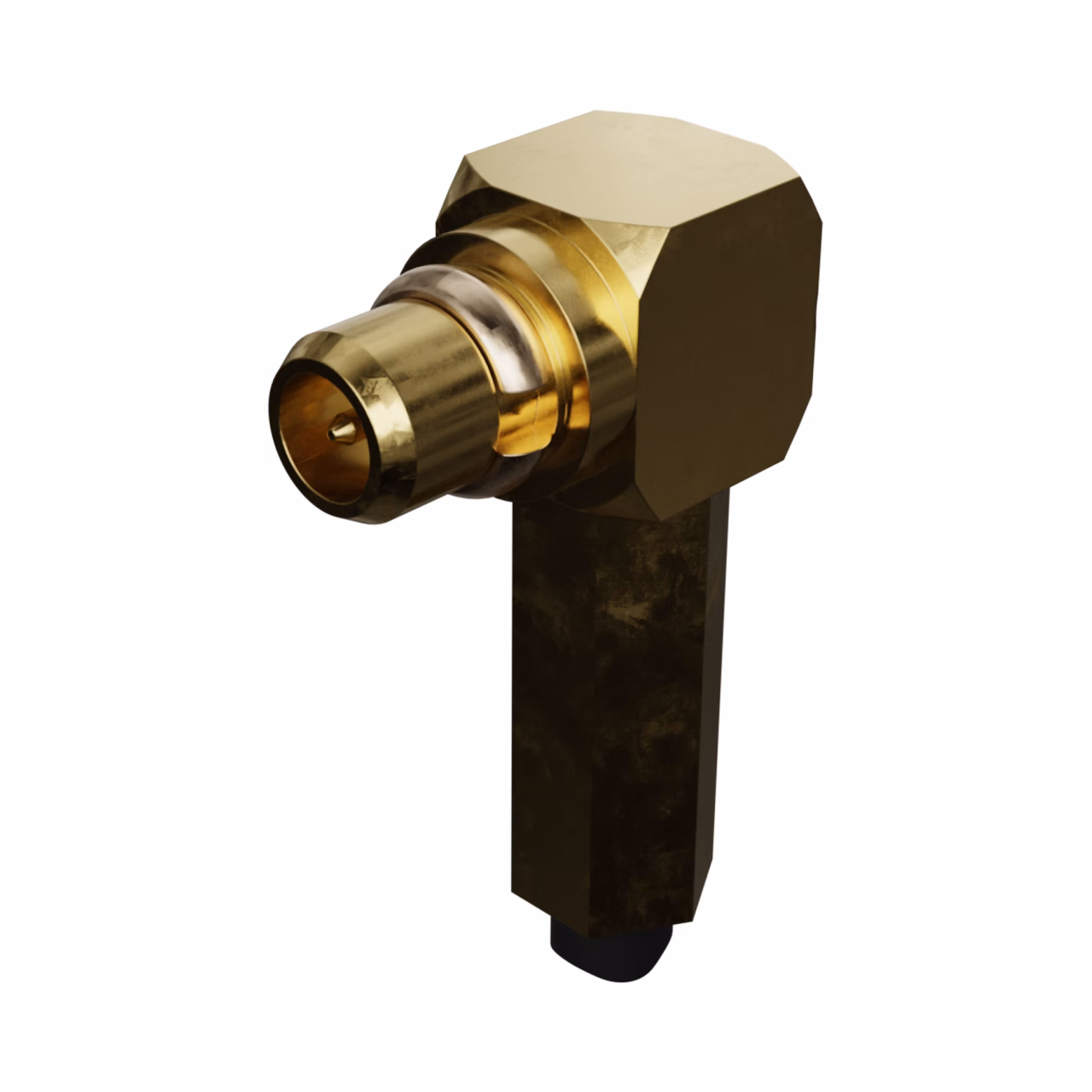 MMCX Plug, Right-Angle, Crimp, RG-178/RG-196, Brass Body, 0.127µm Gold (Au) Plating, One Piece Per Bag, 50 Ohms for sale