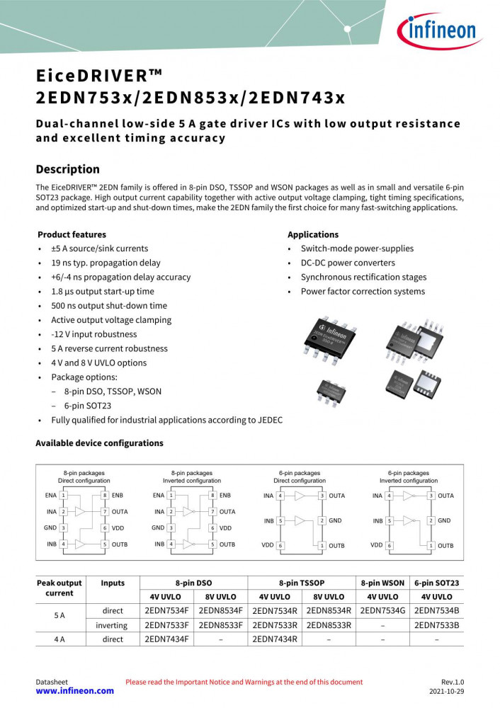 2EDN7533BXTSA1 datasheet page 1