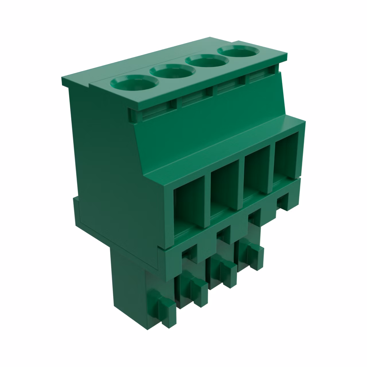 3.50mm Pitch Eurostyle Vertical Plug, with Standard Imprinting, Front Wire Entry, Green Housing, 4 Circuits for sale