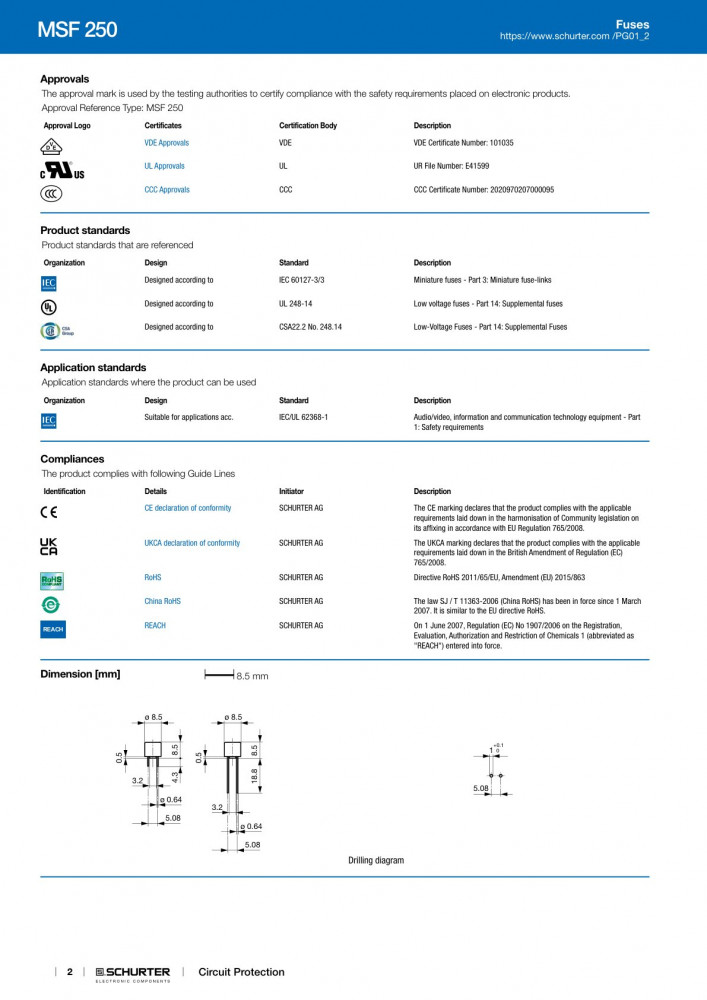 SCHURTER 0034.6008 datasheet page 2