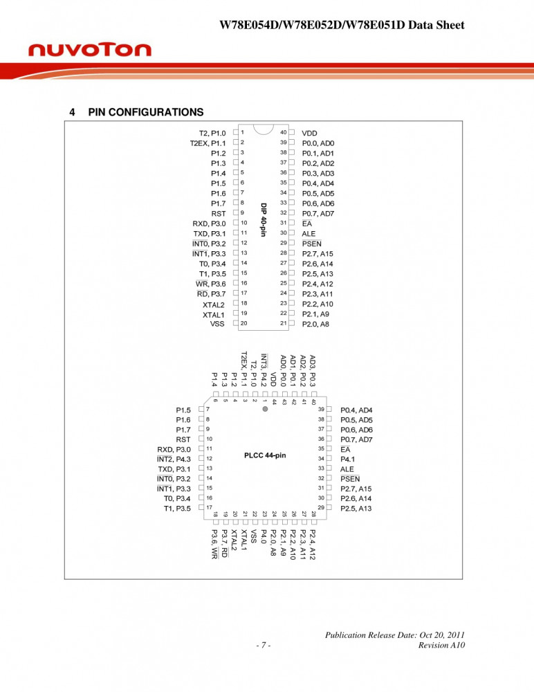 W78E051DLG datasheet page 7