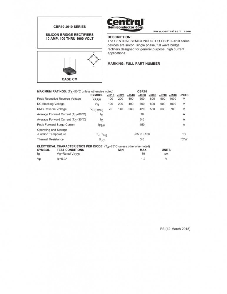 CBR10-J010 datasheet page 1