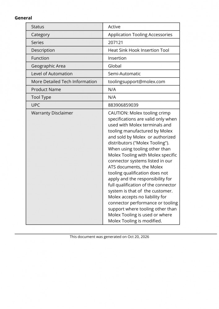 Tooling document image 2 for MOLEX 621006900