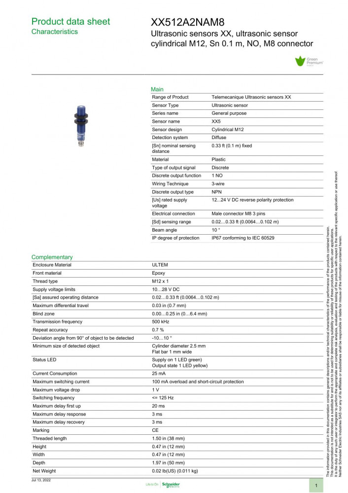 XX512A2NAM8 technical document page 1
