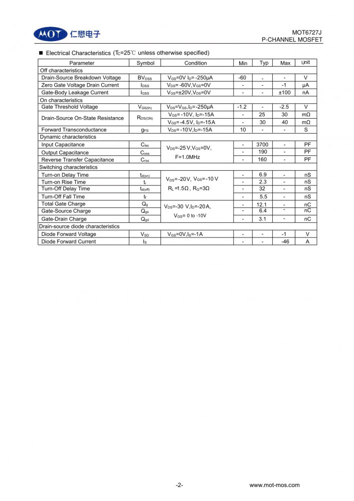 MOT6727J datasheet page 2