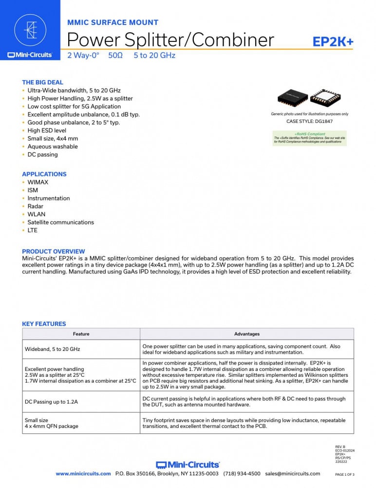 EP2K+ datasheet page 1