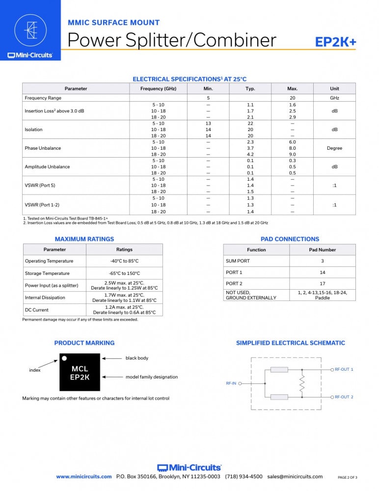 EP2K+ datasheet page 2