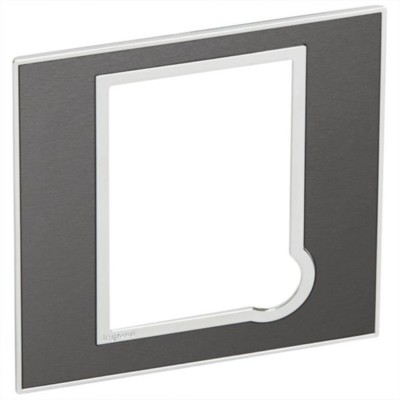 Arteor - British standard plate for 13A fused connection unit - Reflective metal - Glossy stainless steel - Gold finish
