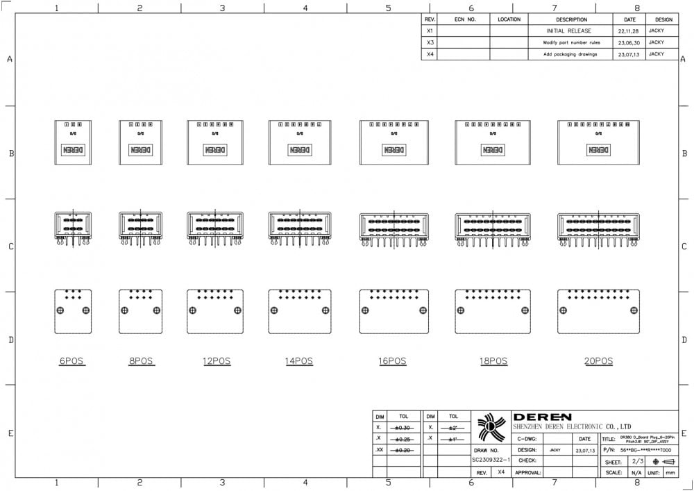 DEREN connector drawing sheet 2