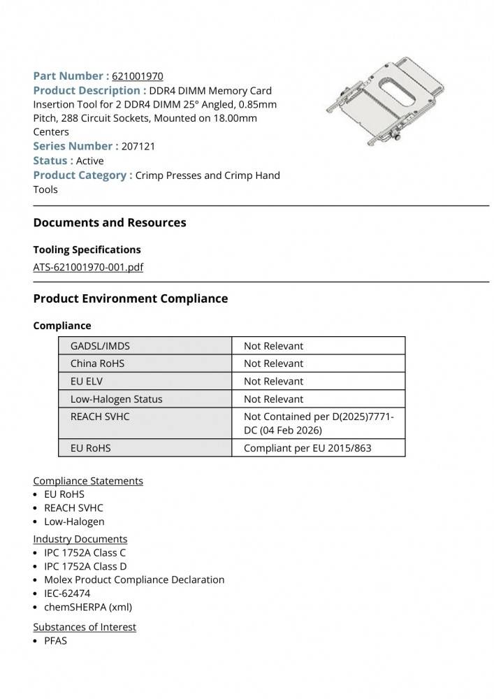 Tooling specification page 1