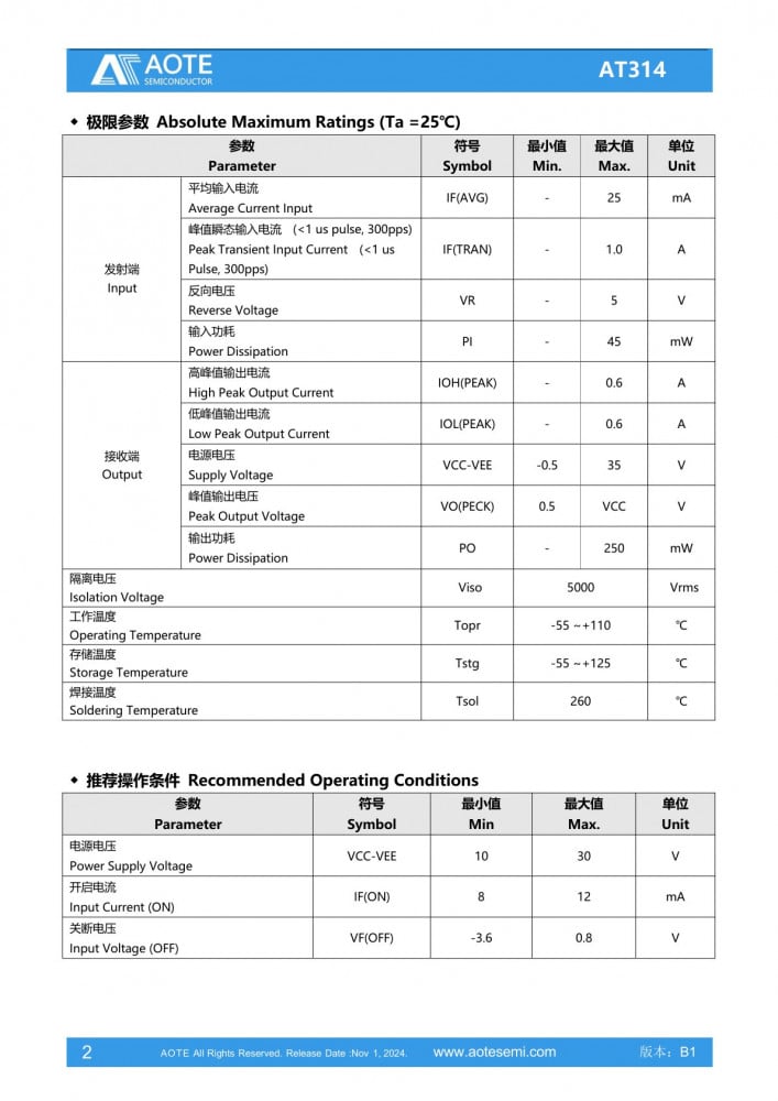 AT314 datasheet page 3