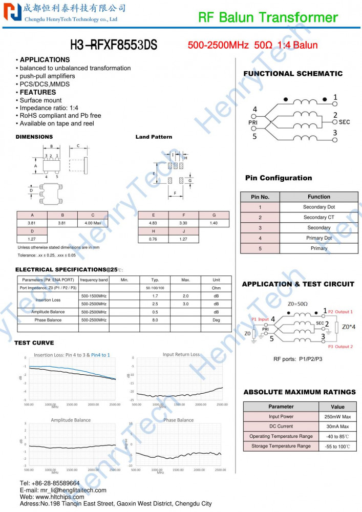 H3-RFXF8553DS technical document page