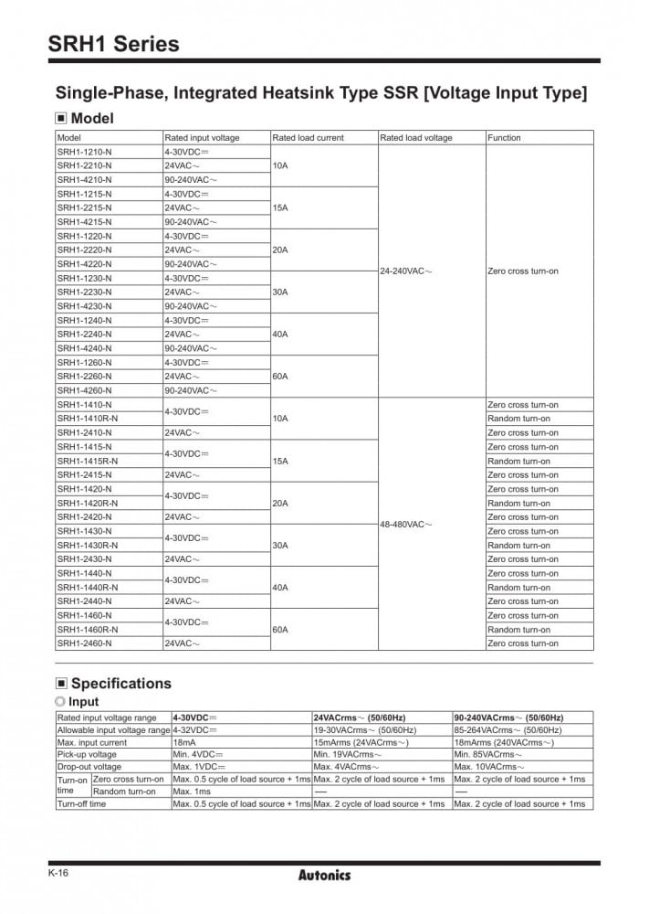 Autonics SRH1 Series datasheet page 2