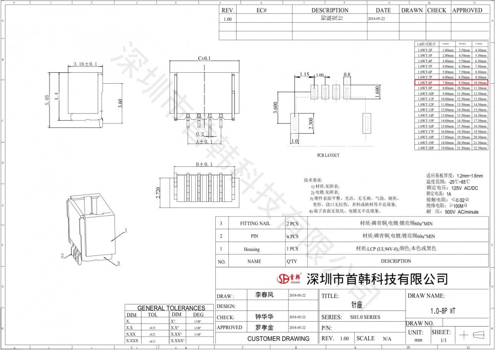 1.0-8P WT specification page 1