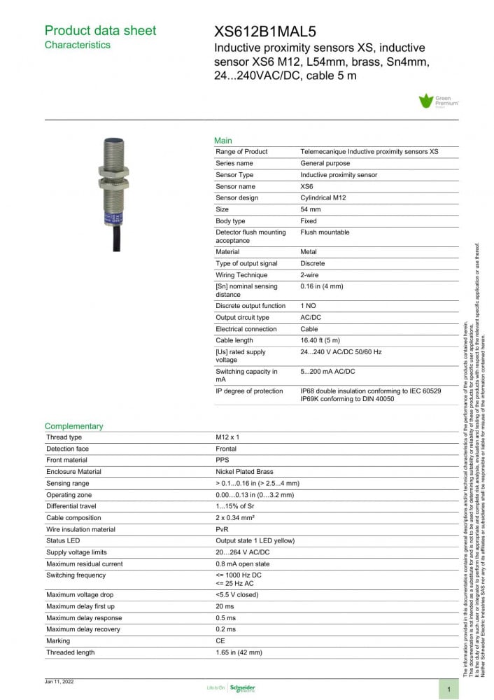 XS612B1MAL5 technical document page 1