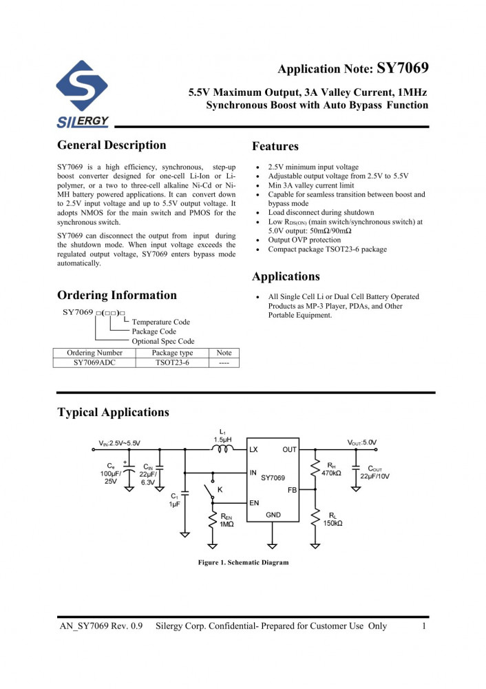 SY7069ADC datasheet page 1
