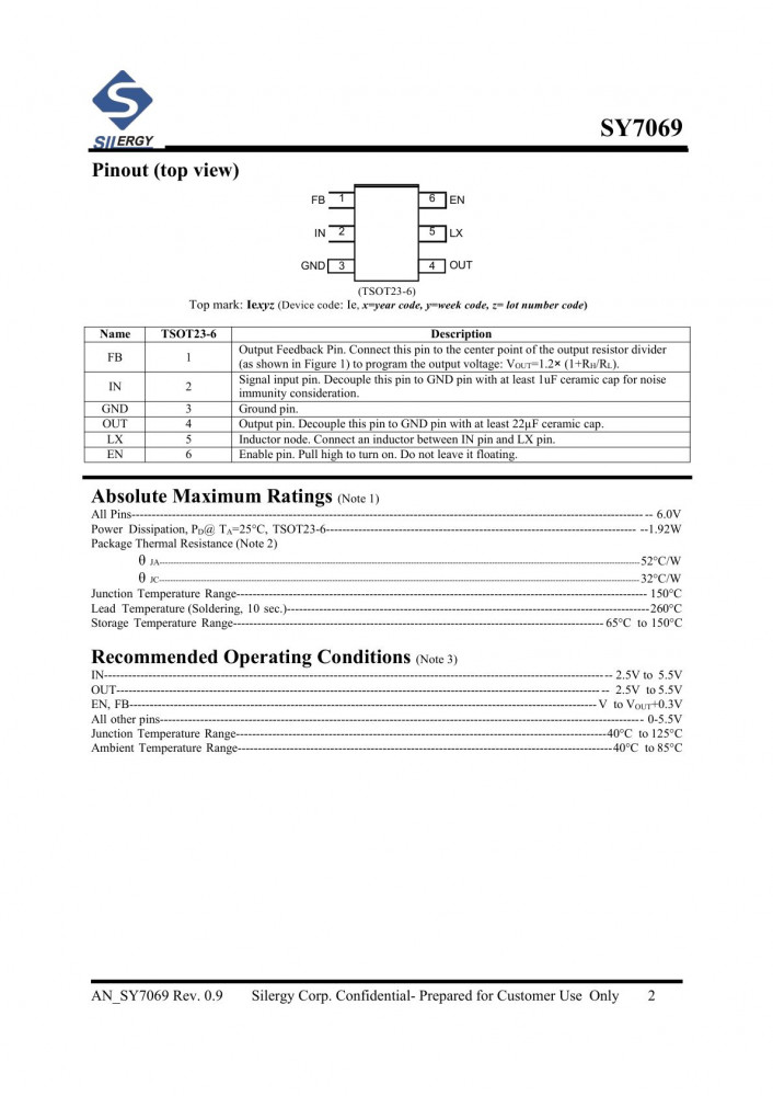SY7069ADC datasheet page 2