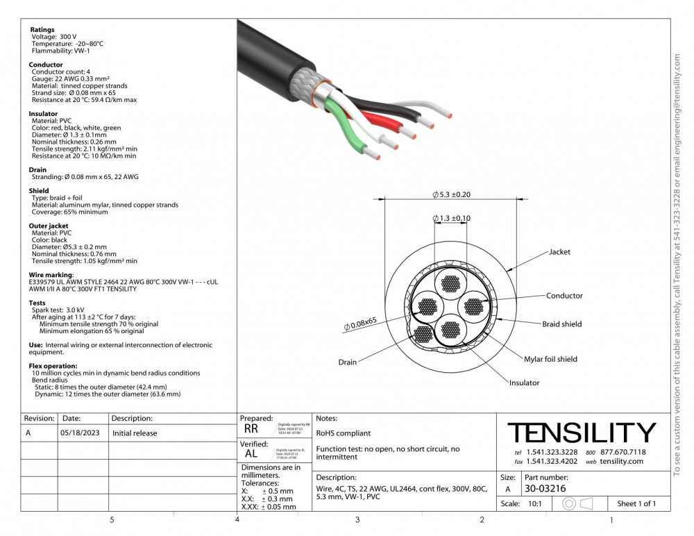 Tensility International 30-03216 technical document image