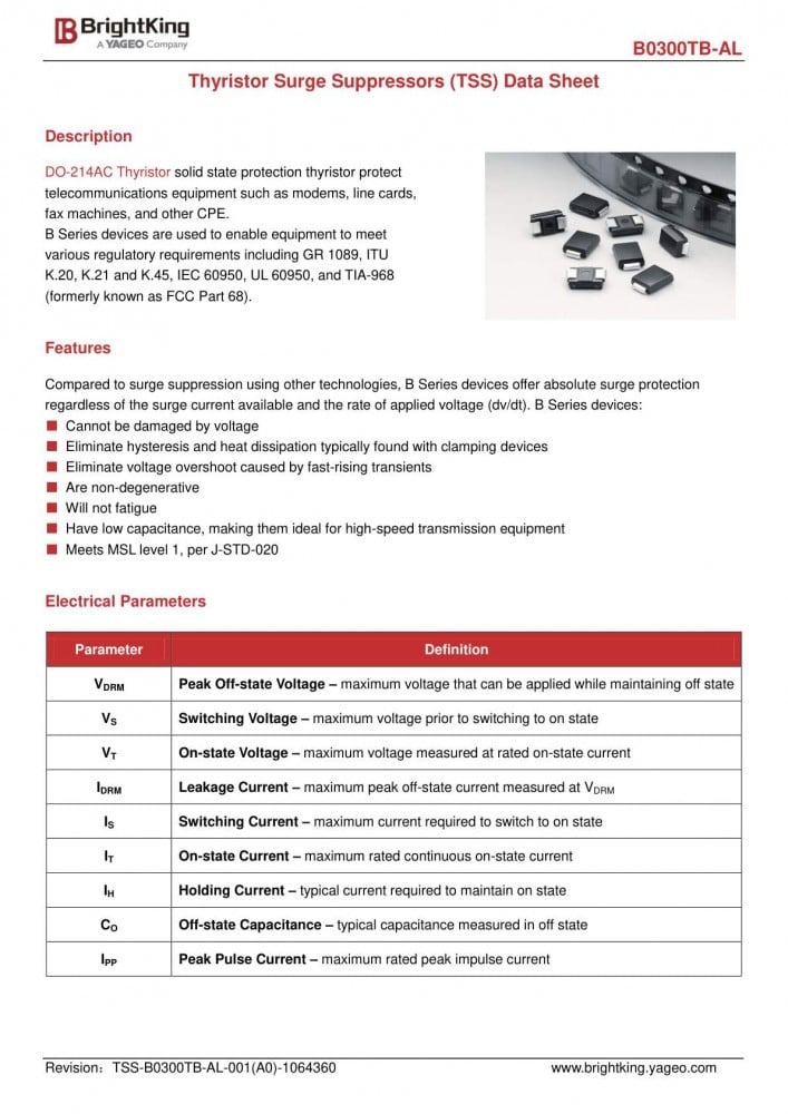 B0300TB-AL datasheet page 1