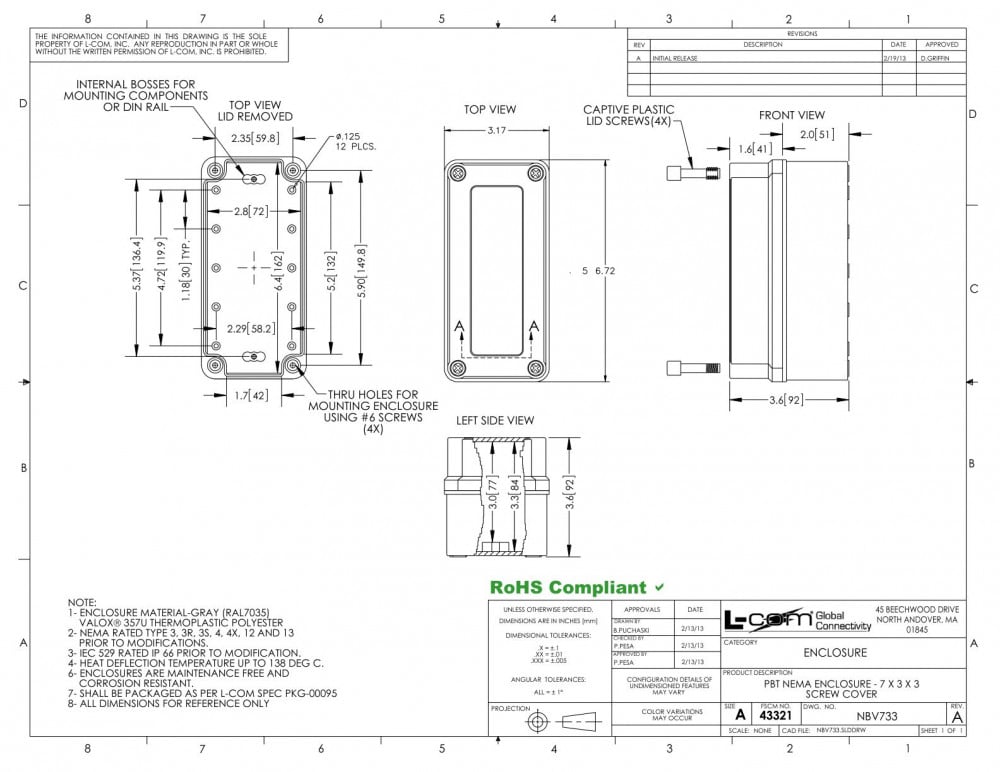 L-com NBV733 technical document page
