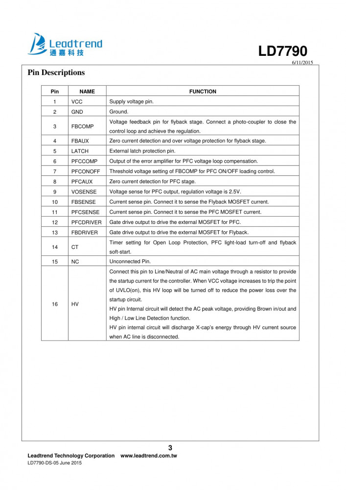 LD7790 datasheet page 3