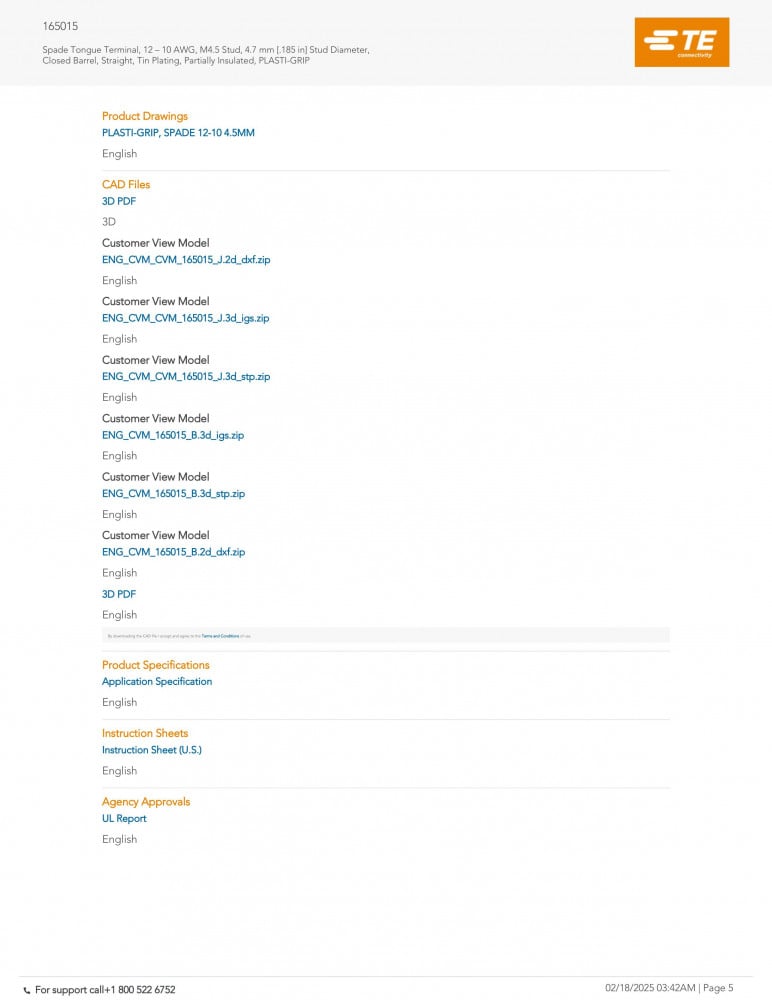 TE Connectivity 165015 document page 5