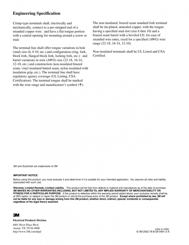 3M M10-6FBK installation and certification information