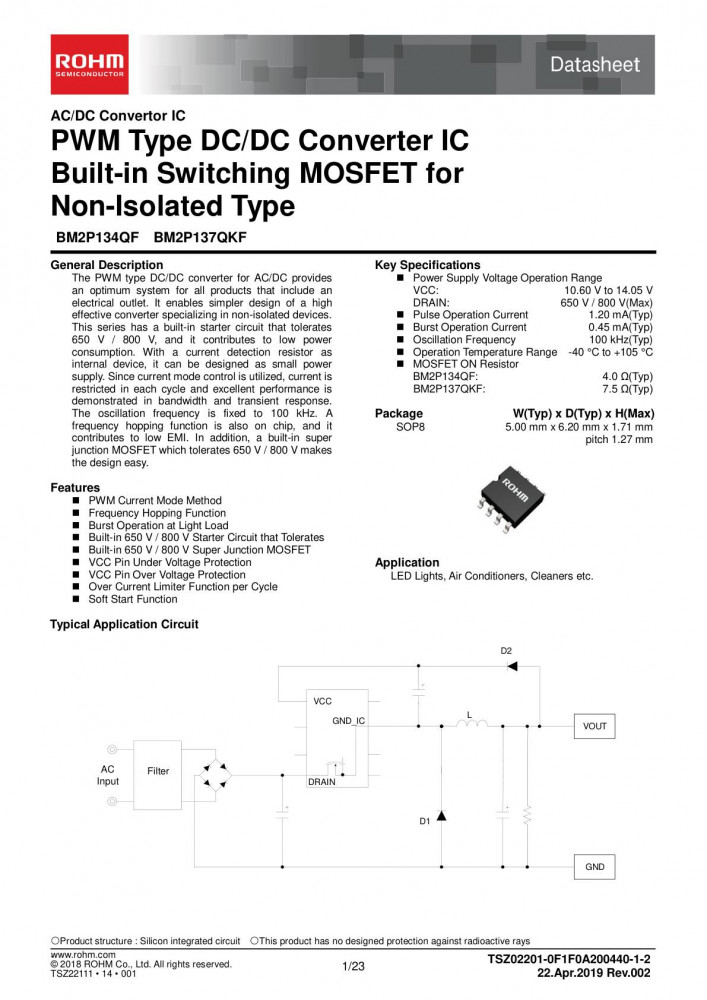 BM2P134QF-E2 technical document page 1