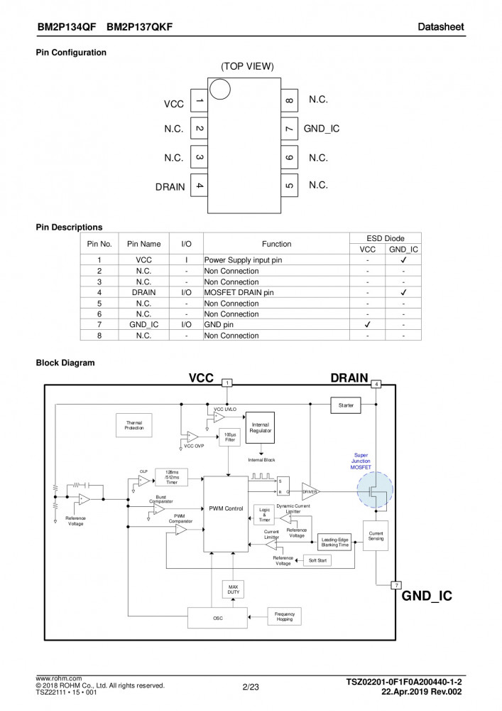 BM2P134QF-E2 technical document page 2
