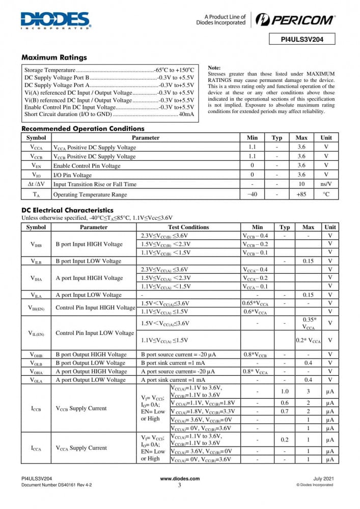 PI4ULS3V204LEX datasheet page 3