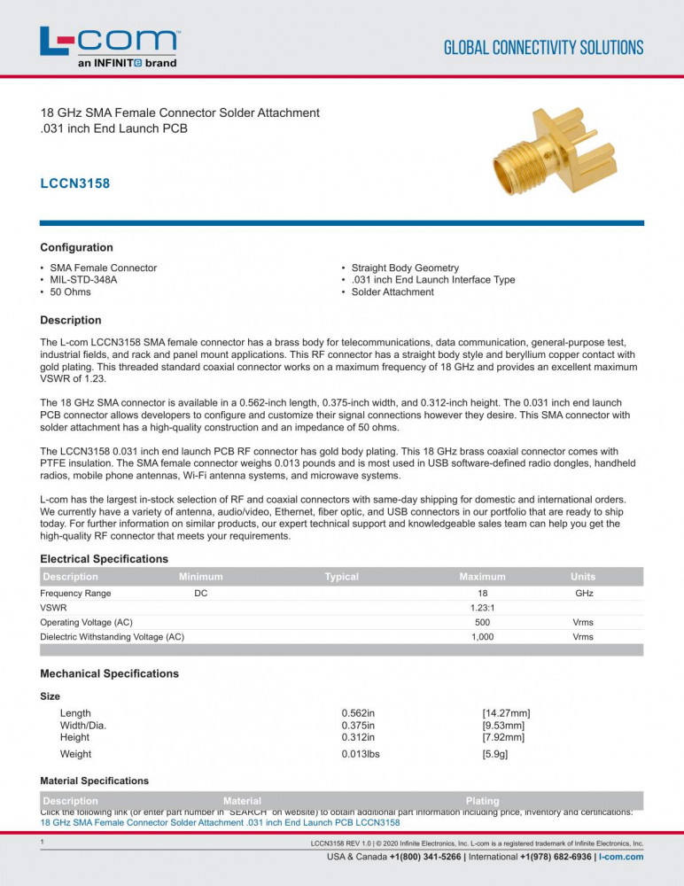 LCCN3158 technical document page 1