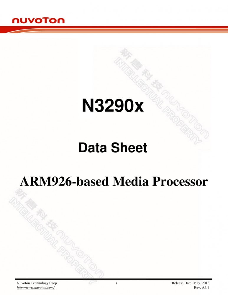 N3290x datasheet page 1