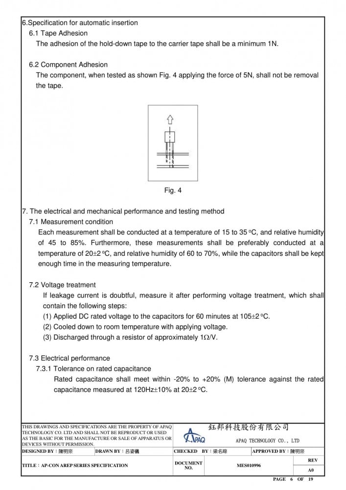 APAQ 6R3AREP271M05X8E15PFBT datasheet page 6