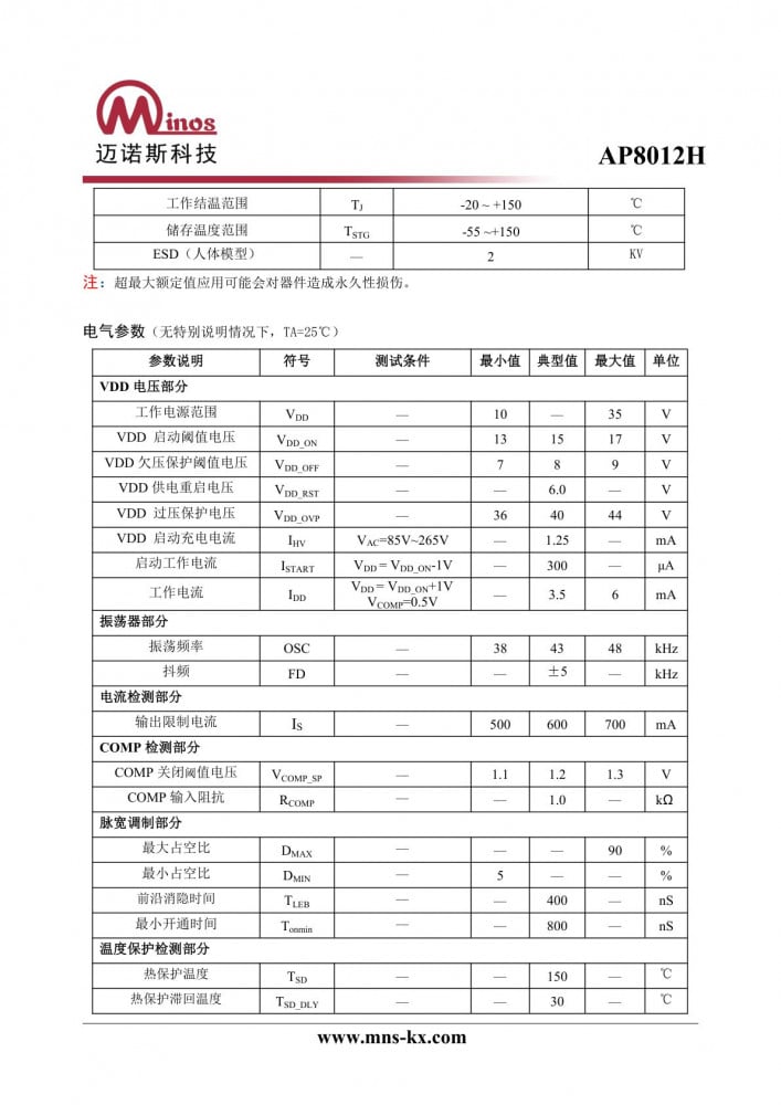 AP8012H datasheet page 3