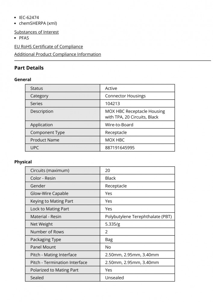025/060 connector specification page 2
