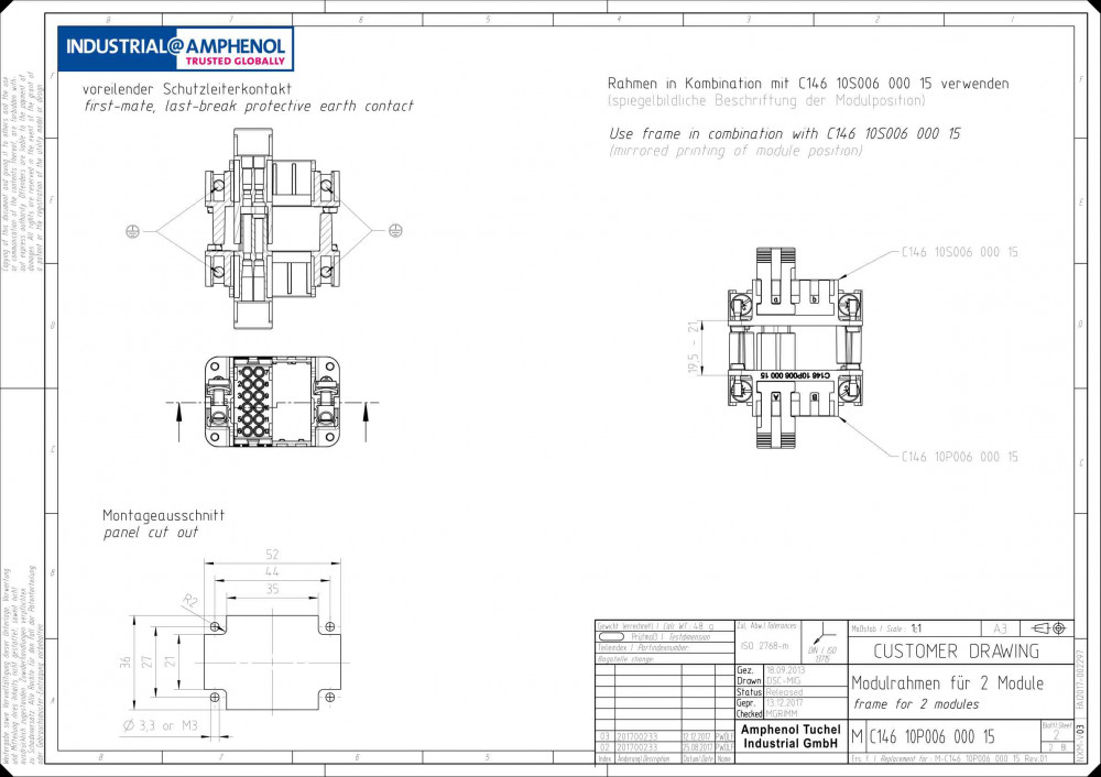 Amphenol C14610P00600015 customer drawing page 2