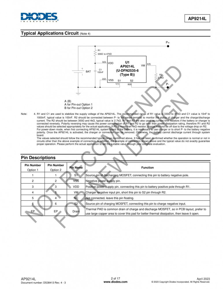 AP9214L datasheet page 2