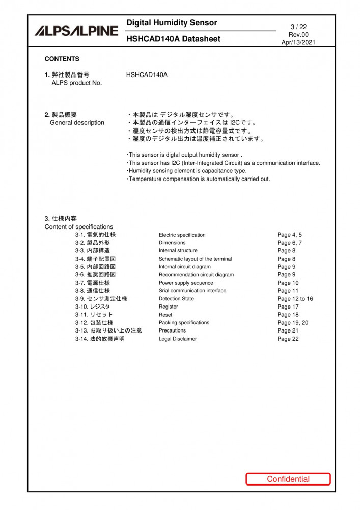 HSHCAD140A datasheet page 3
