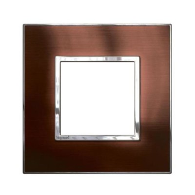 Arteor - British standard square plate 2 modules 1 gang - Brushed stainless steel - Pink Champagne finish - Flush-mounted installation for sale
