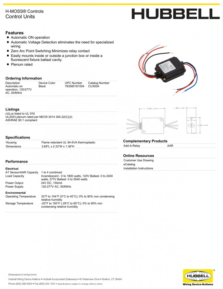 CU300A product documentation image