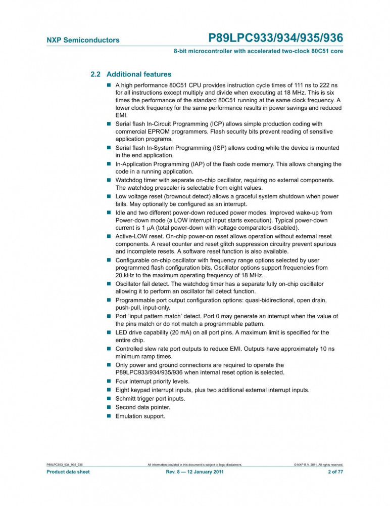 P89LPC933FDH datasheet page 3