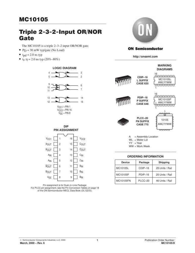 MC10105P datasheet page 2