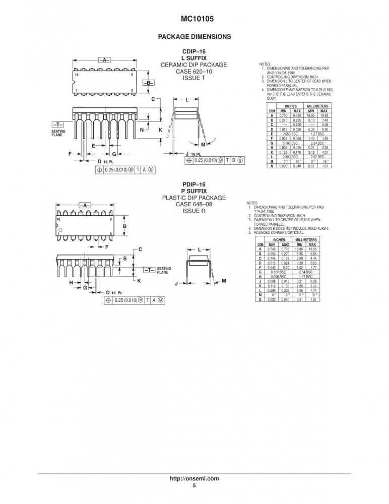 MC10105P datasheet page 6