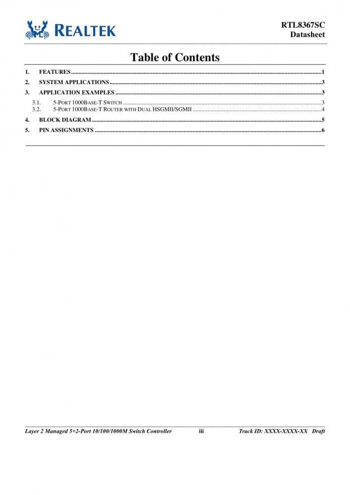 RTL8367SC-CG datasheet page 3
