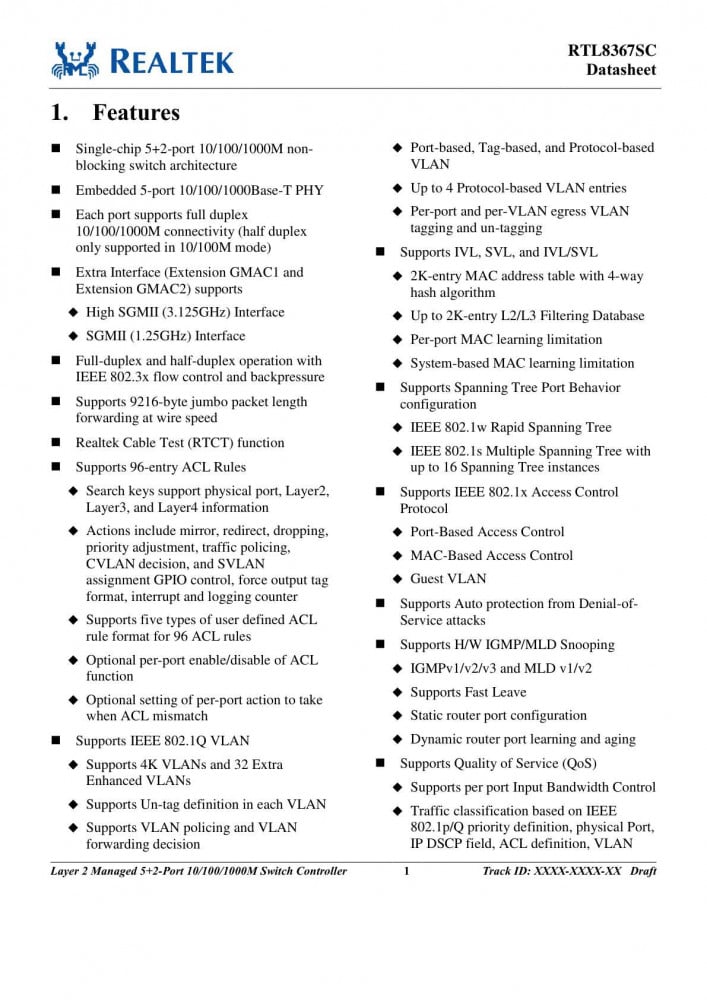 RTL8367SC-CG datasheet page 5