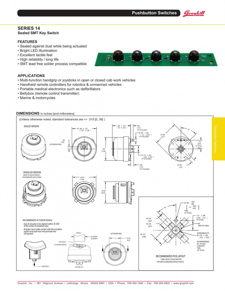 Grayhill Series 14 technical document page 1