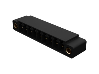 3.50mm Pitch Eurostyle Right-Angle PCB Header, with Threaded Retention Inserts, Gold (Au) Plated, Black, 9 Circuits for sale