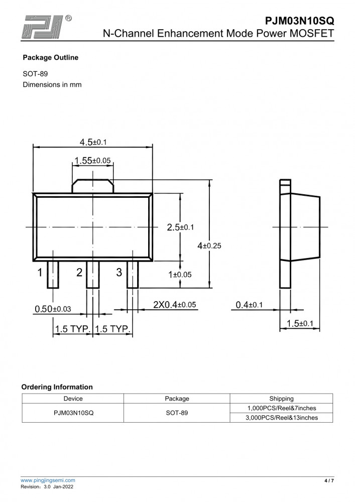 PJM03N10SQ datasheet page 4