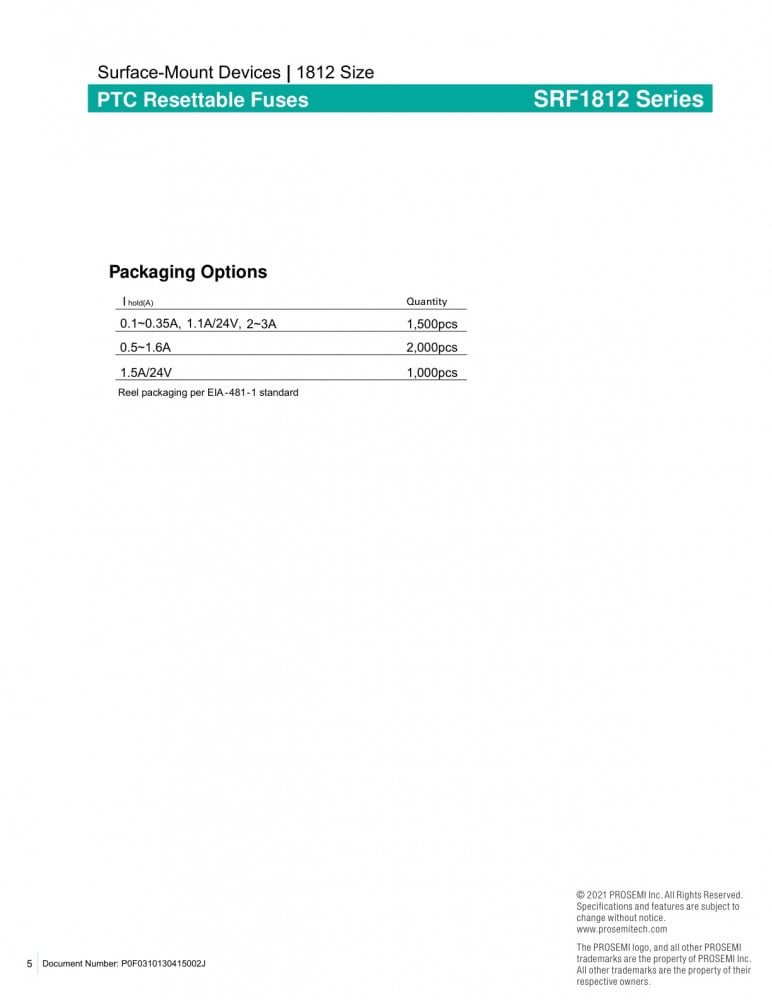 SRF1812 series datasheet page 5