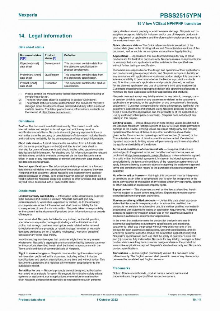 PBSS2515YPN datasheet page 10